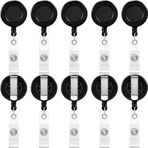 Beliky Retractable Badge Reels, Badge Clips Holder for Name ID Card Key ...