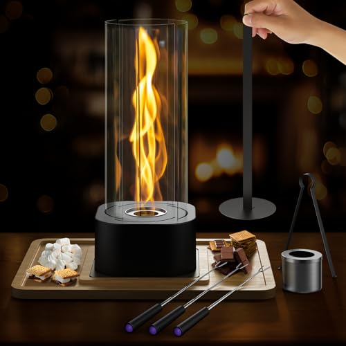 Tornado Tabletop Fire Pit with Smores Maker Kit - Smokeless Ethanol ...