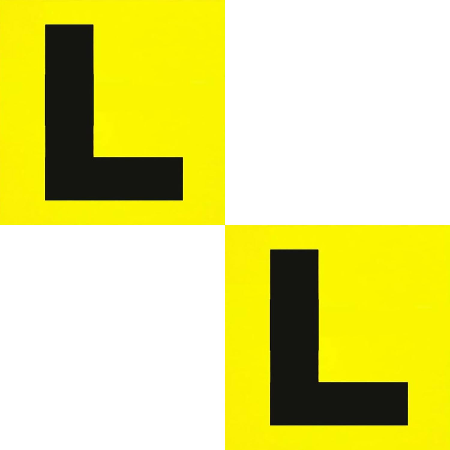 2PCS Learning Learner Driver Magnetic Yellow L Plate Car Licence Green ...