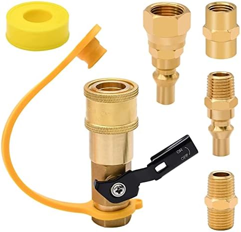 1/4" RV Quick Connect Adapter Propane Hose Convert Gas BBQ Grill Hex ...