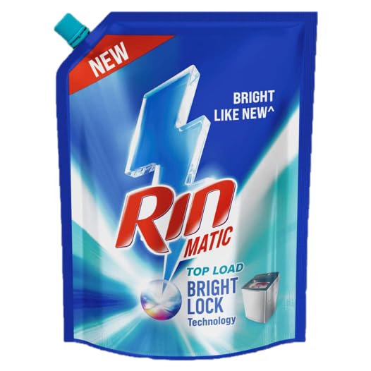 Rin Matic Detergent Liquid Top Load Bright Lock Technology 800ml Pauch ...
