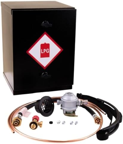 STEEL SAFETY GAS LOCKER KIT WITH BULKHEAD REGULATOR FOR CAMPERVAN ...