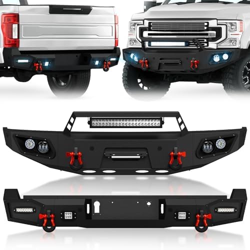 Amazon.com: OBNAUX Front and Rear Bumpers Compatible with 2017-2022 4th ...