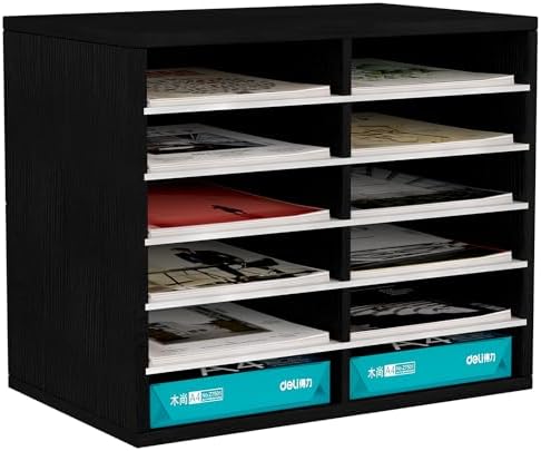 EasyPAG 8 Tier Wood Desktop A4 in Tray Office Desk Tidy File Holder ...