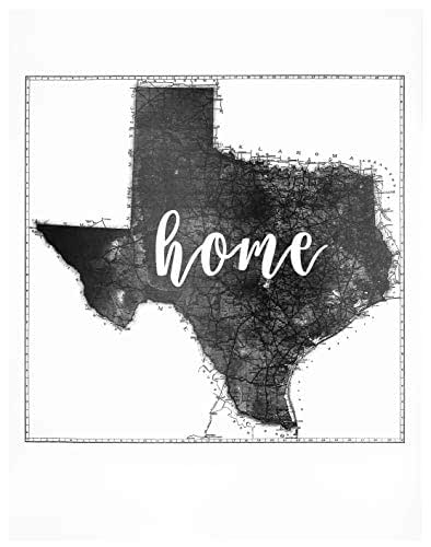Amazon.com: Texas State Home Map, 11x14 Unframed Art Print, Farmhouse ...