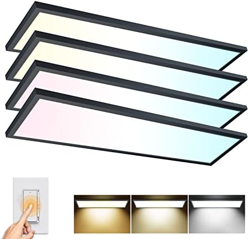 AIKVSXER 4PACK 1x4 LED Flat Panel Light Surface Mount LED Ceiling Light ...