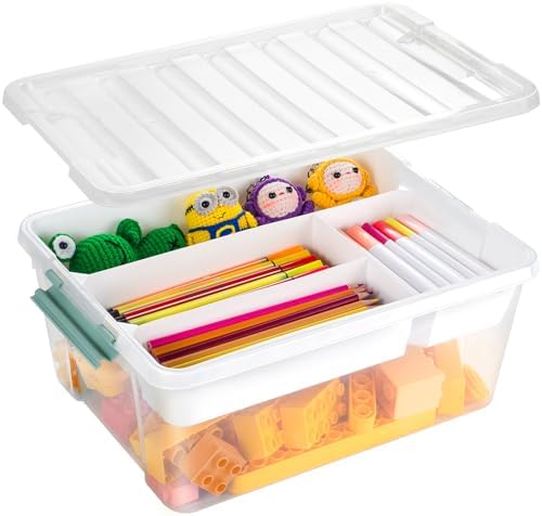 Amazon.com: BTSKY Stack & Carry Box, Clear Plastic Storage Container ...