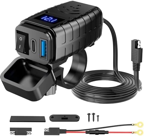 Amazon.com: EXTRACTME Motorcycle USB Charger, Dual USB Type C PD ...