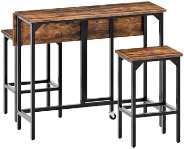 Amazon.com: CHOEZON Bar Table and Stool Set, 39.4'' Folding Dining ...