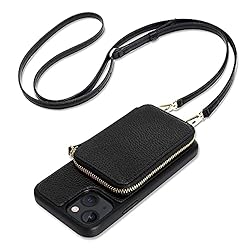 Amazon.com: ZVE iPhone 13 Wallet Case Crossbody, iPhone 13 Zipper Phone Case with RFID Blocking ...
