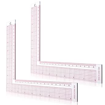 Amazon.com: Grevosea 2 Pcs Plastic L-Square Shape Ruler French Curve ...