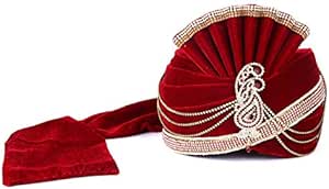 Amazon.com: Groom pagdi dulha pagdi Turban Marriage pagdi| Men's Red ...