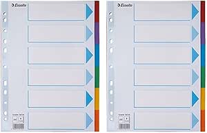 Esselte A4 6 Positions Index Divider (Pack of 2) : Amazon.co.uk