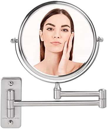 OVENTE Wall Mounted Makeup Vanity Mirror 7 Inch 1X 7X Magnifier 360 ...