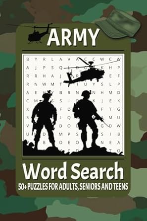 Army themed word search puzzle book: Army themed brain teasers for fun ...
