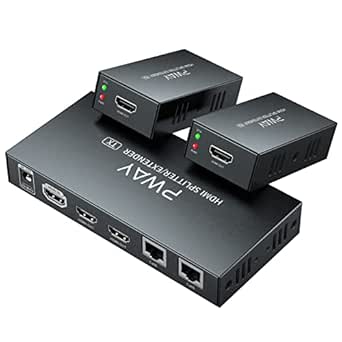 Amazon.com: PWAYTEK HDMI Extender Splitter 4K 30Hz 1x2 Over Cat 5E/6/7 ...