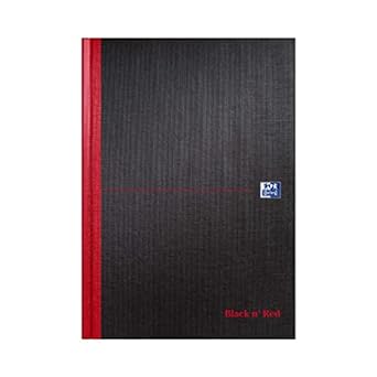 Black n Red Notebook A4 Casebound 200 Pages 100 Sheets - Color: Black ...