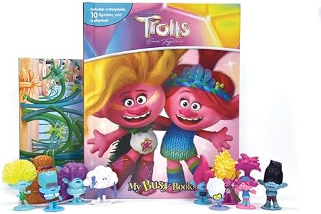 DreamWorks Trolls Band Together My Busy Books - Storybook, 10 figurines ...