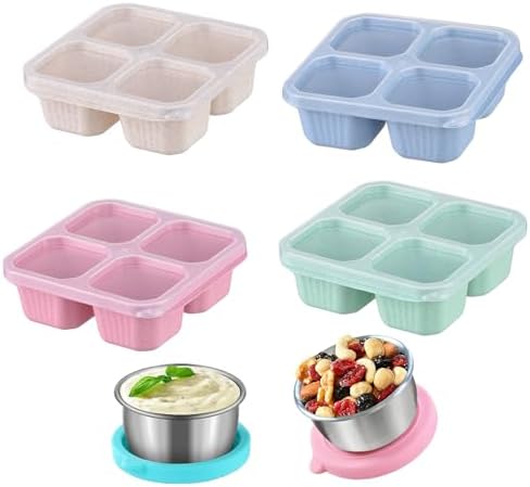 Amazon.com: PEMUCEN Bento Box Snack Boxes for Adults Kids 4 Pack Meal ...