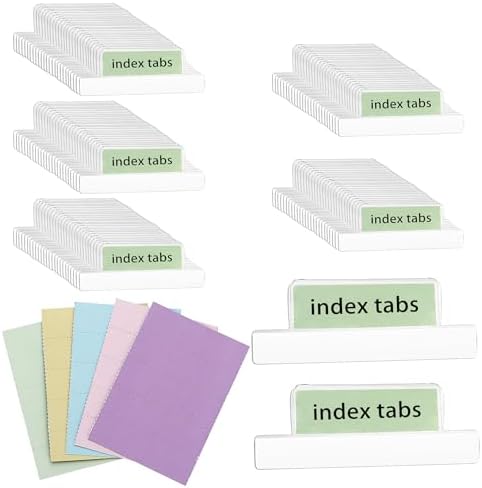 BSTKEY 125 Pcs Plastic 2.1 inch Index Tabs Notebooks File Tabs, Clear ...