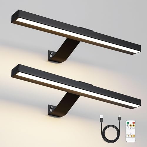 FULEN 2 Pack Picture Lights for Wall, Battery Operated Picture Light ...