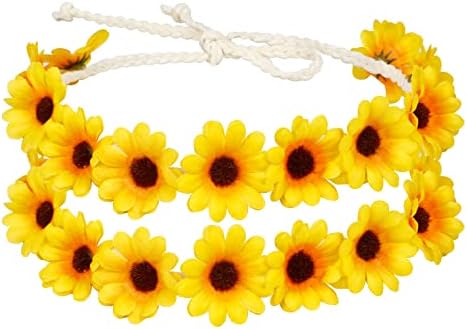 Amazon.com : WOVOWOVO 2 Packs Sunflower Crown Headbands For Women Girls ...