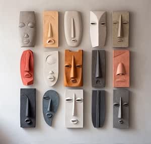 Shamtree Persona Panels Wall HandMade Art (Set of 15) | Abstract Face ...