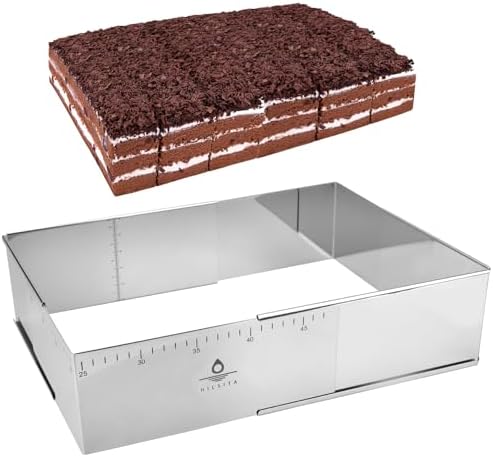 Hilsita Adjustable Rectangular Cake Frame, Stainless Steel Cheesecake ...
