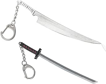 Ichigo Bankai & Shikai Sword Keychain Set - The True Tensa Zangetsu and ...