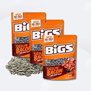 Amazon.com : BIGS Multipack Sunflower Seeds. Roadtrip Truck Snacks. (3 PACK, Sizzlin' Bacon ...