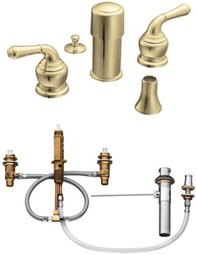 Moen T5270P-9200 Monticello Two-Handle Bidet Faucet with Valve ...
