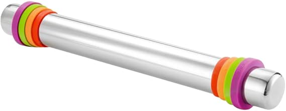 Amazon.com: GLEAVI Stainless Steel Rolling Pin Silicone Ring Embossing ...