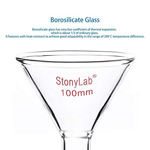 Snapklik.com : Stonylab Glass Powder Funnel, Heavy Wall Borosilicate ...