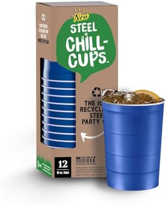 Amazon.com: Steel Chill Cups 16 oz. Party Cups, Perfect for Cold Drinks ...