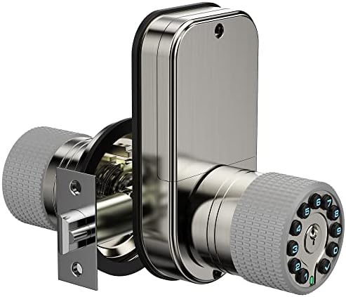 Double Sided Keypad Door Knob with Dual Cylinders and Key Alike, iuknob ...