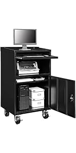 Amazon.com: Global Industrial Mobile Computer Cabinet, Black, 27" W x ...