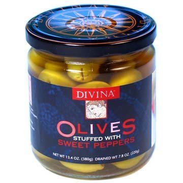 Amazon.com : Divina Olives Stuffed with Sweet Peppers from Greece - 2 ...