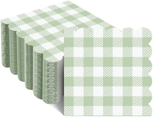 Amazon.com: Fulmoon 100 Pack Gingham Pastel Checkered Napkin 2 Ply ...