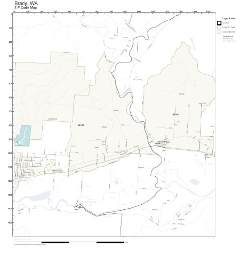 ZIP Code Wall Map of Brady, WA ZIP Code Map Laminated: Amazon.com ...