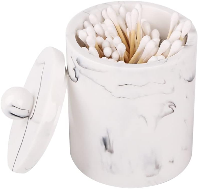 Amazon.com: Tonxus Qtip Holder Cotton Swab Canister with Marble Look ...