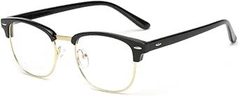 Amazon.com: Outray Vintage TR90 Half Frame Horn Rimmed Prescription Optical Frames Glasses ...