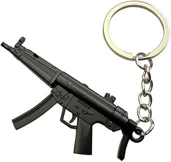 Amazon.com: 7cm 3D Mini MP5 Submachine Gun Model Keychain Pendant ...