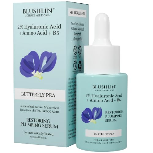 BLUSHLIN 2% Hyaluronic Acid Serum for Glowing, Plump & Supple Skin with Amino Acid | with ...