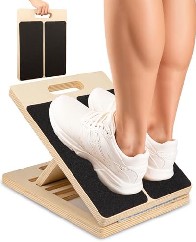 Amazon.com: Portable Wooden Slant Board for Calf Stretching,Adjustable ...