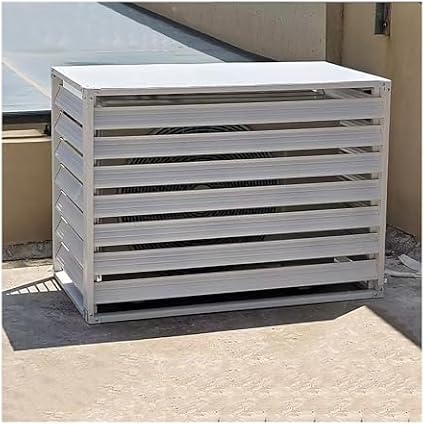 AC Condenser Cover with Protective Grid Decorative Fence & Plant ...