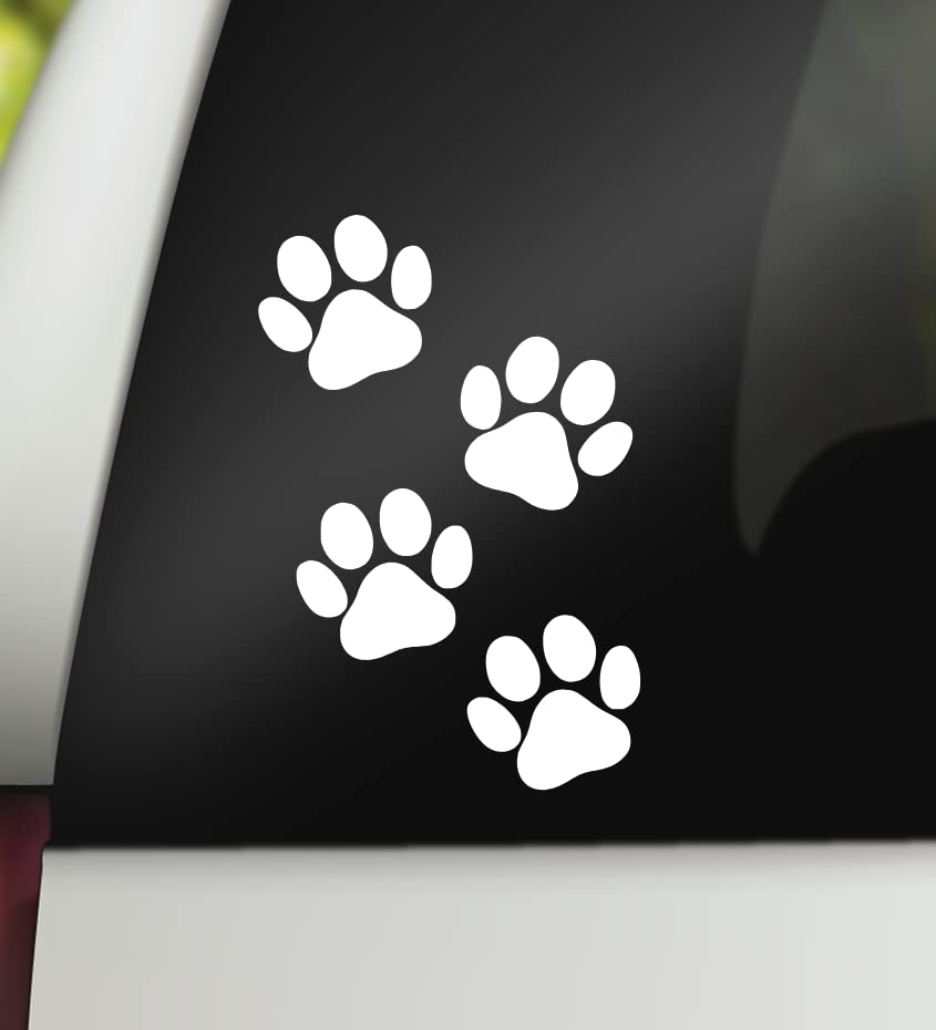 Amazon.com - Paw Prints Decal | Dog Paw Cat Paw Car Decal Sticker | Dog ...