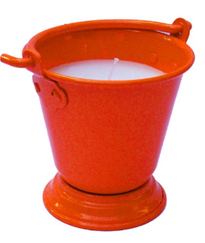 Tarana Design Studio Stainless Steel Bucket Wax Candle (Mini, Orange ...