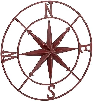 Amazon.com: Creative Co-Op Distressed Decorative Metal Compass Wall ...