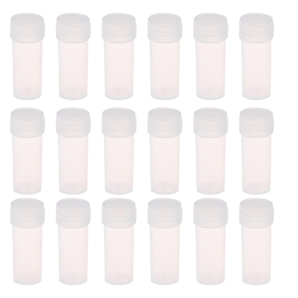 FOMIYES 50pcs Vial Clear Plastic Bottles Mini Pill Box Powder Dispenser ...