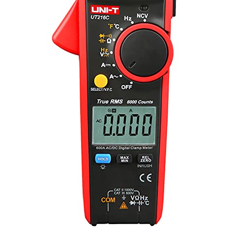 Snapklik.com : Clamp Meter UT216C, Inrush Current AC/DC 600A TRMS HVAC ...